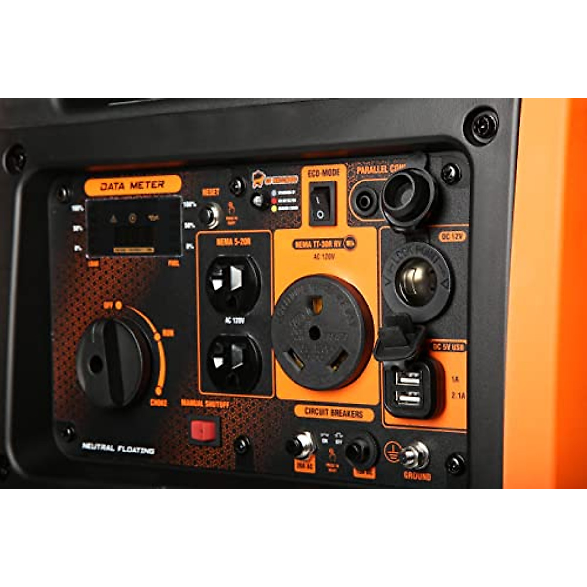 WEN 56450iX Dual Super Quiet 4500-Watt RV-Ready Portable Inverter Generator with Fuel Shut-Off and CO Watchdog Black