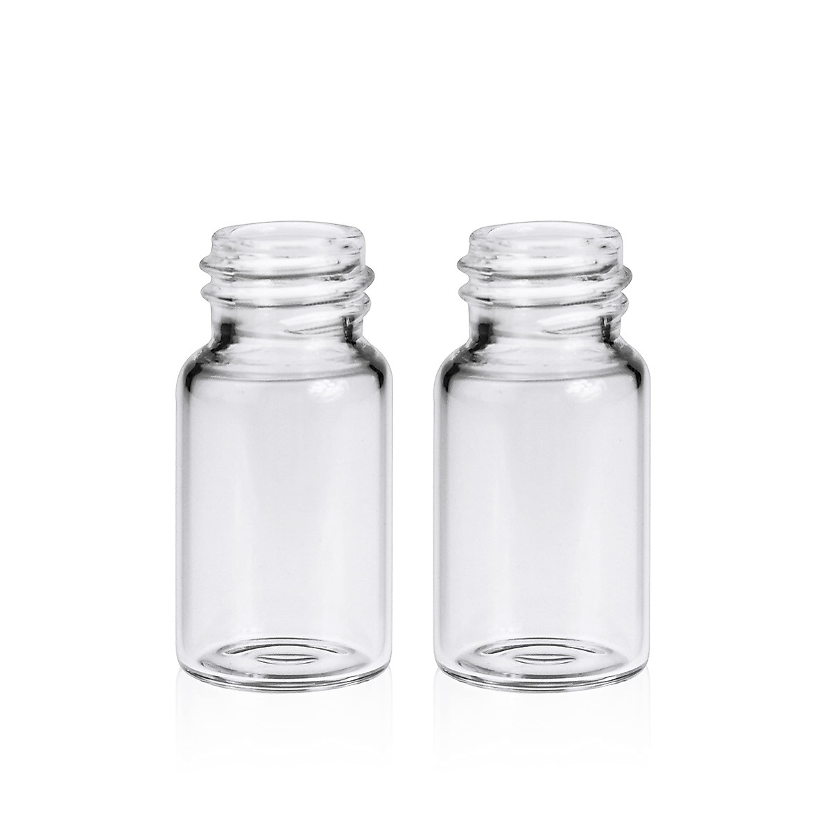 ALWSCI 3 ml Sample Vial, Clear Glass 13-425 Thread Storage Vial, Liquid Sampling Sample Glass Thread Bottles, Capacity 3 ml with 13-425 Black Screw Cap, PE Liner, Pack of 100
