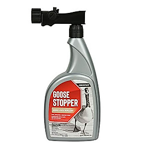 Goose Stopper Repellent - Safe & Effective, All Natural Food Grade Ingredients; Repels Geese and Ducks; Easy to Use Hose End, 32 oz. Liquid Concentrate
