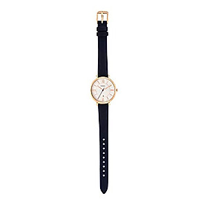 Fossil Women's Jacqueline Quartz Stainless Steel and Leather Watch, Color: Rose Gold, Navy (Model: ES3843)