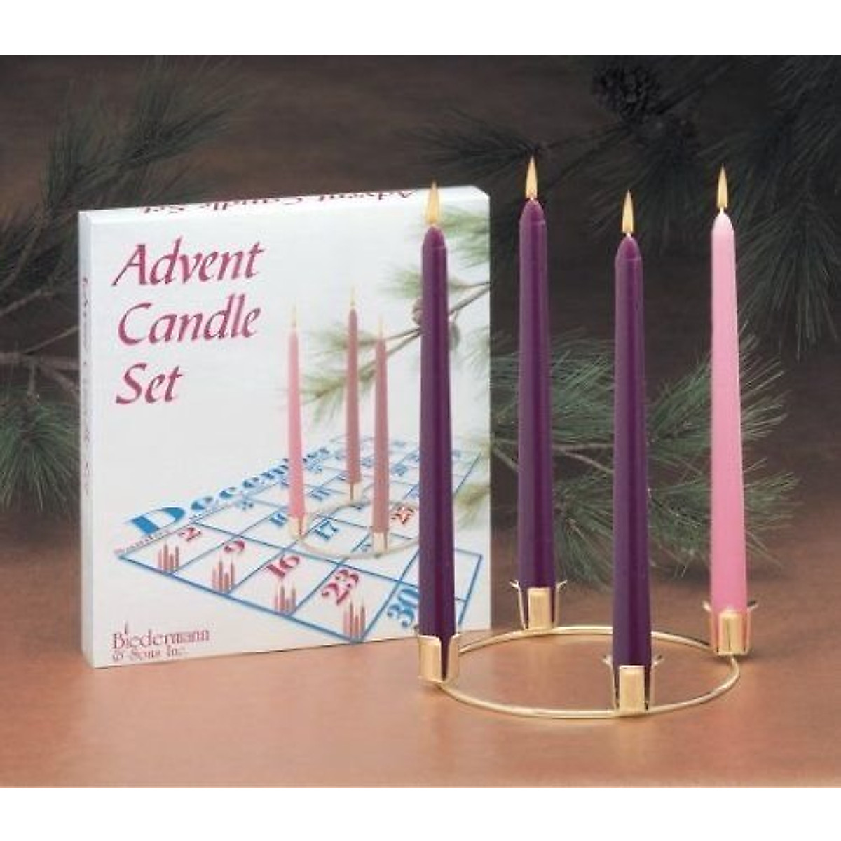 Biedermann & Sons Advent Candle Set, Ring and 4 Candles