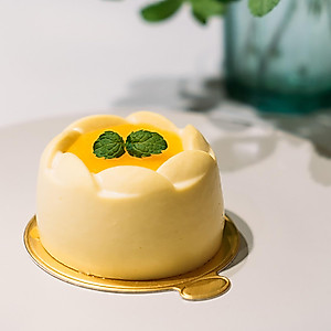 YYaaloa 3.15 Inch Mini Round Golden Cake Boards 50pcs Mousse Cupcake Base Paper Plates Circle Dessert Board (Gold 3inch 50pcs)