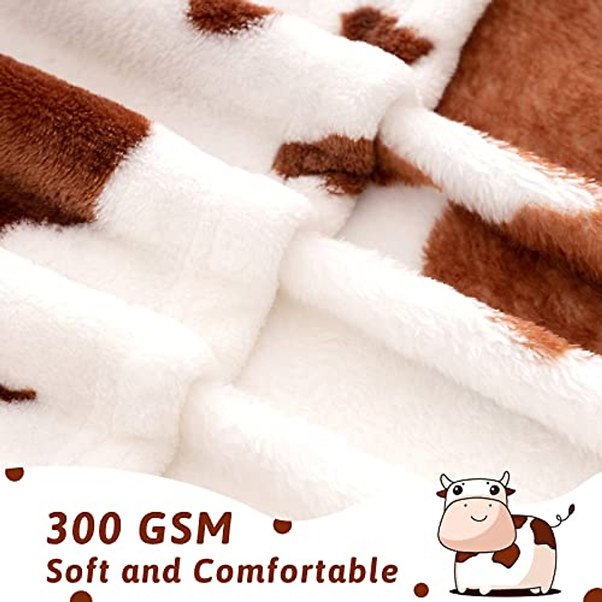 LAGHCAT Cow Blanket, 50"x60" Super Soft Flannel Cow Throw Blanket for Kids Adults, Suitable for Room Decor, Lightweight Travel Blanket, Cozy Plush Can Keep You Warm All The Time.