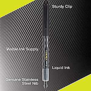 Pilot Varsity Disposable Fountain Pens, Black Ink (90010), Pack of 6
