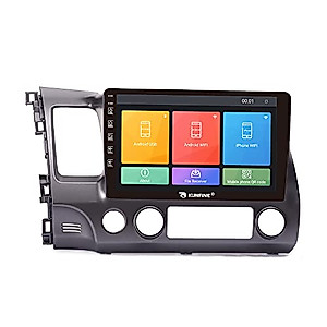 KUNFINE Android Radio CarPlay &Android Auto Autoradio Car Navigation Stereo Multimedia Player GPS Touchscreen RDS DSP BT WiFi Headunit Replacement for Honda Civic 2004-2011, if Applicable