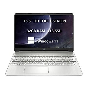 2022 Newest HP Touch-Screen Laptops for College Student & Business, 15.6 inch HD Computer, Intel Core i5-1135G7, 32GB RAM, 1TB SSD, Fast Charge, Thin and Light, Webcam, Windows 11, ROKC HDMI Cable