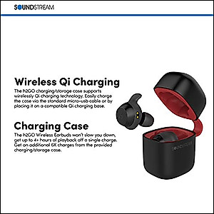 Soundstream h2GO True Wireless Earbuds with Qi Charging - Black