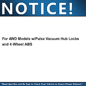 Detroit Axle - 4WD Front Wheel Bearing Hubs for 1998-2000 Ford Ranger Mazda B4000, Replacement 1999 Ranger B4000 [w/ 4-Wheel ABS] Wheel Bearing and Hubs Assembly Set