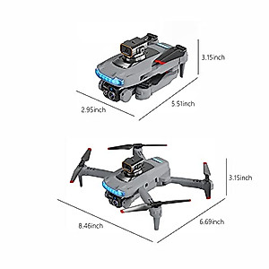 Drone with Camera for Adults Kids - Drone with 4k HD Fpv Camera Remote Control Toys Gifts for Boys Girls with Altitude Hold Headless Mode One Key Start Speed (Gray)