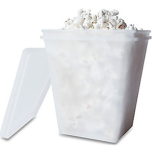 Microwave Air Popper | BPA Free Premium European Grade Clear Platinum Silicone Popcorn Maker | Replaces Microwave Popcorn Bags | Enjoy Air Popped Popcorn - No Oil Needed | by Cestari (2 Quarts)