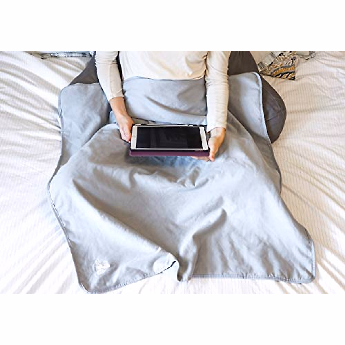 DefenderShield EMF & 5G Radiation Shielding Blanket - Viscose Made from Bamboo and Cotton - Signal Protection Cover for Beds, Couches, Pregnancy, Babies (Small - 36" x 35")
