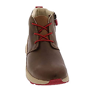 UGG K Canoe III Weather Sneaker, Walnut/Samba RED Leather, 5 US Unisex Big Kid