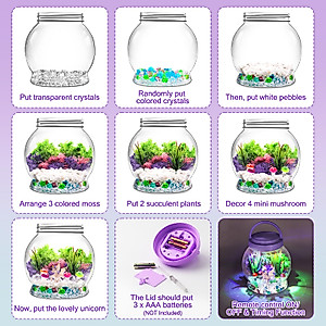 Light-Up Terrarium Kit for Kids, Gifts for Girls, DIY Toys Crafts Kits for Girl Age 4 5 6 7 8-12 Year Old Birthday Gifts
