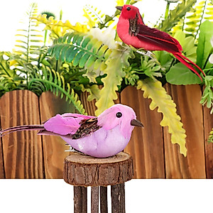 12Pcs Artificial Feathered Birds Christmas Decorations, Colorful Simulation Foam Birds Clip-on Christmas Tree Ornament, Artificial Bird Ornaments for DIY Crafts Home Garden Wedding Easter Decor Y