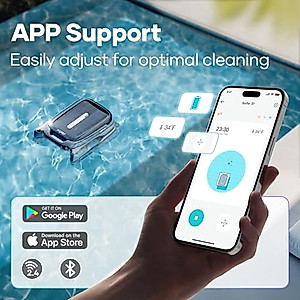 AIPER Solar Pool Skimmer Pool Surface Cleaning Robot with APP Support, Solar Powered and DC Charging for Continuous Cleaning, Pool Temperature Monitor