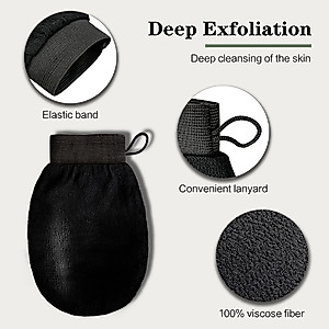 Exfoliating Glove Body Scrubber for Soft Skin - Part of The Best Body Care Kit for Women & Men - Brush Sponge Loofah- Dead Skin Remover for Body -Exfoliator Tool-TEBMYFDK