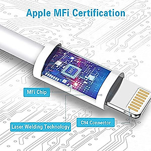 USB C to Lightning Cable 3Pack 6FT [Apple MFi Certified] iPhone Fast Charger Cable USB-C Power Delivery Charging Cord for iPhone 14/13/12/12 PRO Max/12 Mini/11/11PRO/XS/Max/XR/X/8/8Plus/iPad, White