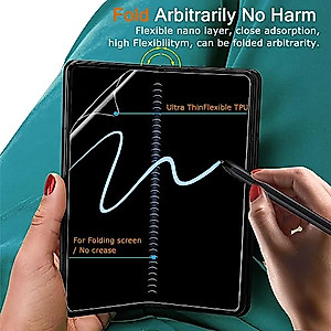 [6-in-1] Milomdoi for Samsung Galaxy Z Fold 5 Privacy Screen Protector [2 Pack Inside and 2 Pack Front] With 2 Pack Tempered Glass Camera Lens Protector with Mounting Positioner Accessories No bubbles