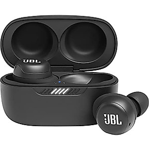 JBL Harman Live Free NC+ TWS, Bluetooth Earbuds, True Wireless, Active Noise Cancelling, Charging Case, Quality Sound, iPX7 Water Resistant - 10w Pad Black (Renewed)