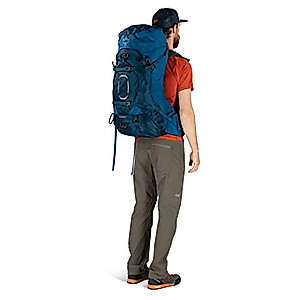 Osprey Aether 65L Men's Backpacking Backpack, Deep Water Blue, S/M