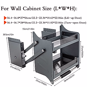 LIECARYAM Cabinet Pull Down Shelf, 24Inch Cabinet Pull Down Shelving System Blind Corner Cabinet Pull Out Pull-Out Kitchen Wall Sliding Shelf Pull-Out Home Organizers Cabinet Storage 42-44lb (24Inch)