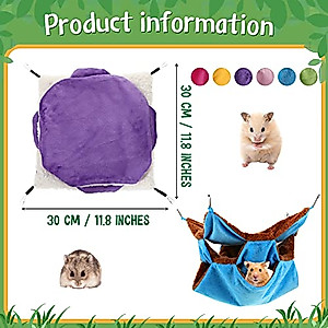 6 Pcs 3 Layers Rat Hammock Pet Cage Hammock Small Animal Hanging Hammock Ferret Cage Accessories Ferret Bed for Guinea Pig Squirrel Rat Chinchilla Sleeping and Playing (6 Colors)