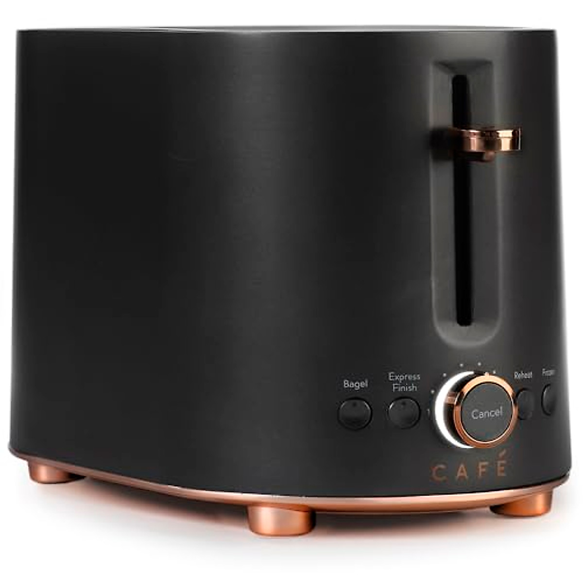 Café Express Finish 2-Slice Toaster | Extra-Wide Slots, Extra Lift for Waffles, Pastries, Texas Toast & More | 4 Pre-Set Functions, 8 Shade Options | Countertop Kitchen Essentials | Matte Black