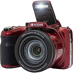 Kodak PIXPRO AZ425 Digital Camera + Camera Case + 128GB Memory Card (Red)