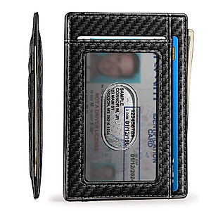 BULLIANT Slim Wallet, Skinny Minimal Thin Front Pocket Wallet Card Holder For Men 7Cards 3.15"x4.5",Gift-Boxed