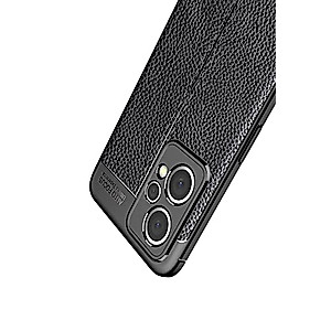 Phone Case Cover Compatible with Realme 9 Pro+/Realme 9 Pro Plus Case,Shockproof High Impact Tough Rubber Rugged Hybrid Case Protective Anti-Shock Shatter-Resistant Mobile Phone CaseLeather texture Ba