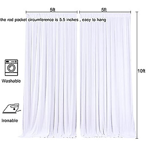 10 x10ft Thick White Wrinkle Free Backdrop Curtain Drapes White Backdrop Panels Background for Photography Wedding Parties Birthday Baby Shower