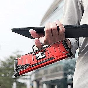 IDYStar Galaxy Note 10 Case for Women Girls, Hybrid Drop Test Cover with Card Mount Kickstand Slim Fit Protective Phone Case for Galaxy Note 10, Red