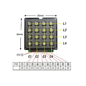 NEXTION 16 Keys Matrix Keypad 4x4 Membrane Keyboard Module Array Switch for Arduino
