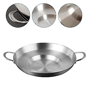 Hemoton Comal Cazo Stainless Steel Concave Comal para Tacos Heavy Duty Outdoors Cazo Griddle Fryer Cookware Wok Pan Fry Pans Chicharron Deep Frying Bowl Cookware Para Carnitas 38cm/15
