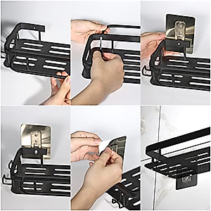 Detoypapa Shower Caddy,2 Pack Bathroom Shower Organizer with Soap Holder Drill-Free Adhesive Shower Shelves for Bathroom Shower Storage