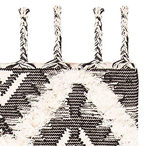 SAFAVIEH Kenya Collection Runner Rug - 2'3" x 8', Black & Ivory, Hand-Knotted Moroccan Tribal Tassel Wool, Ideal for High Traffic Areas in Living Room, Bedroom (KNY910H)