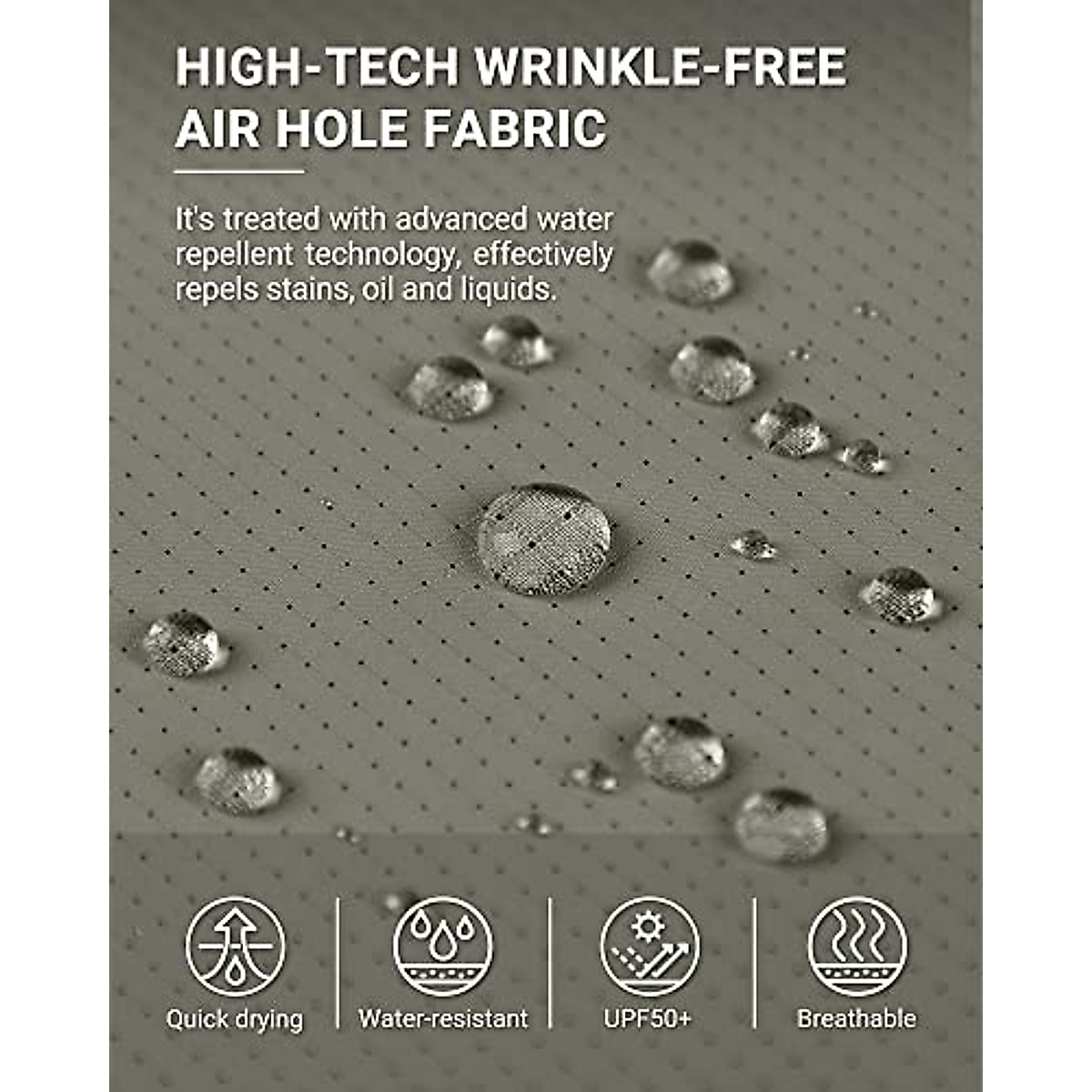 Outdoor Ventures Men's UPF 50+ UV Sun Protection Shirt, Long Sleeve Hiking Fishing Shirt Cooling Quick Dry for Safari Travel Green Gray