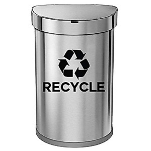 Ignixia Recycle Symbol Sticker Decal to Organize Trash cans/Garbage containers, Recycle Sign Decal Plotter Cut Vinyl Outdoor Recycle Containers (Black, 10 X 7) Inches Large (Pack of 02)