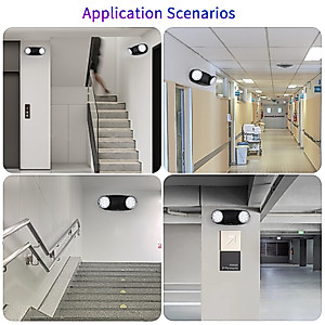 TANLUX LED Emergency Lights with Battery Backup, Hardwired Emergency Exit Light Fixtures for Business - 6 Pack(Black)