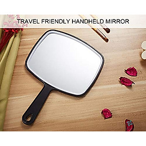 OMIRO Hand Mirror, Black Handheld Mirror with Handle, 6.3" W x 9.6" L