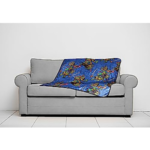 Nickelodeon Teenage Mutant Ninja Turtles Mutant Mayhem Plush Throw Blanket - Measures 40 x 50 - Super Soft Fleece Kids Bedding