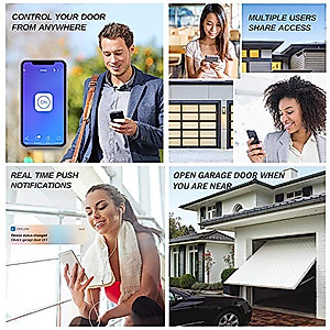Newgoal Smart Garage Door Controller WiFi Switch Compatible Garage Door Opener Smart Phone Remote Control Timing Function Voice Control (Ewelink APP)
