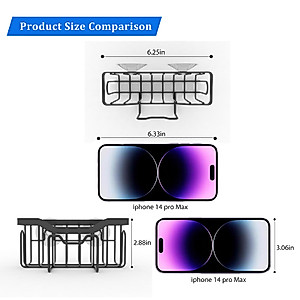 Utobao Sponge Holder for Kitchen Sink, Kitchen Sink Caddy Organizer for Dish Soap Scrub Brush Sink Stopper, in Sink Basket SUS304 Stainless Steel, No Drilling with Adhesive 2 Hanging Way-Black