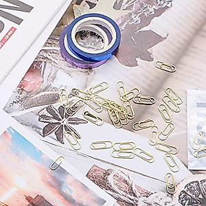Mini Paper Clips Golden 50pcs Small Size Metal Paperclip 15mm Gold Nickel Plating Finish Bookmarks for Office Accessories School Stationery Supplies (Gold)