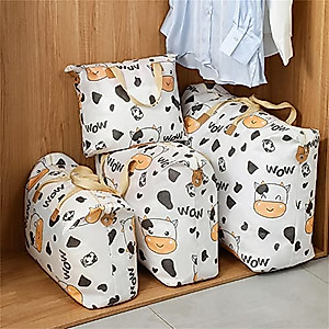Hglyxoae 4 Largecapacity Storage Bag Of Different Sizes Storage Bag With Handle Largecapacity Storage Bag Foldable Storage Bucket For Quilt Blanket (4pc)