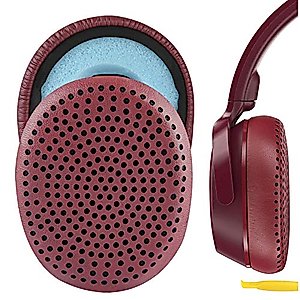 Geekria QuickFit Replacement Ear Pads for Skullcandy Riff Wireless Headphones Ear Cushions, Headset Earpads, Ear Cups Repair Parts (Moab Red)