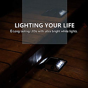 Solar Deck Lights, UNIFUN Driveway Outdoor LED Lights,Solar Powered Waterproof Road Markers for Step, Sidewalk,Stair, Garden Ground,Pathway Yard(6PACK)