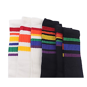 Xiyadun Unisex Toddler & Childs Cotton Knee High Calf Stripe Athletic Tube Socks(4-6 Years)