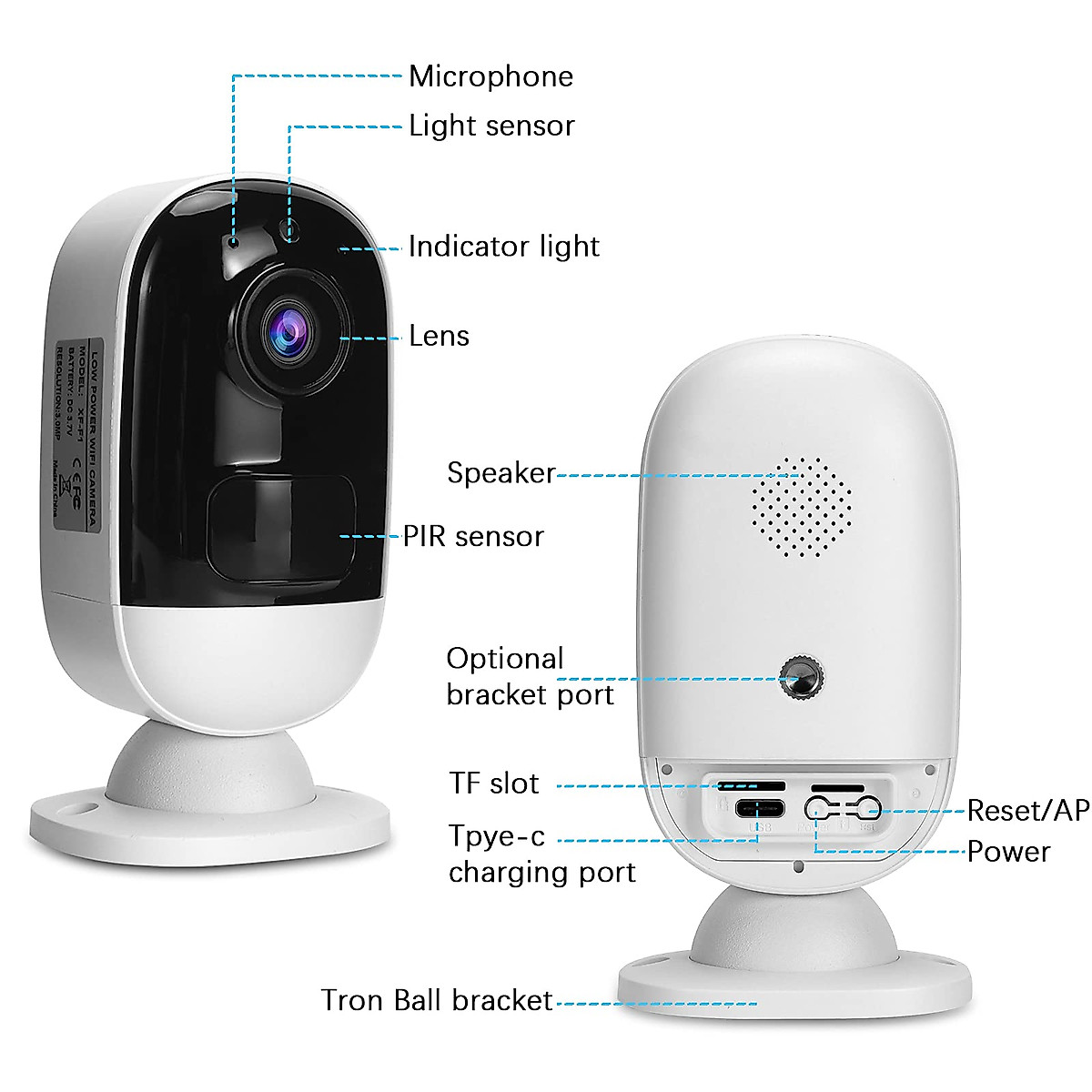 ARMIDO Outdoor Expandable Wireless Security Camera System 2PCS 3MP Wire Free Rechargeable Battery Powered Security Cameras 30ft Night Vision,PIR Motion Detection, 2-Way Audio (2-Cam Kit)