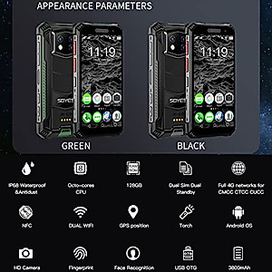 Soyes S10 Max 4G Mini Rugged Cell Phone IP68 Waterproof 3.5" 4GB 128GB Android 10 Unlocked Smartphone Octa Core 3800mAh Walkie Talkie Global Version (Black, 4GB+128GB)